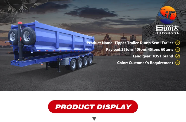 Jt Brand 3-axle U Shape Hydraulic Grain Dumping Rear End Dump Tipper ...