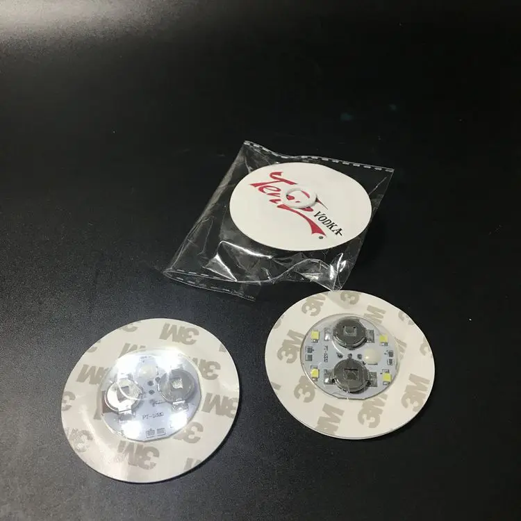 Oem Ce Rohs Led Bottle Light Adhesive Logo Sticker Pad Led Coaster ...