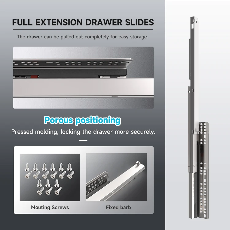 Topcent Telescopic Slide Rails - Heavy Duty & Full Extension