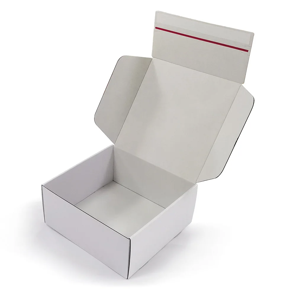 White Kraft Paper Mailer Box Self-seal Zipper Adhesive Strip Tape ...