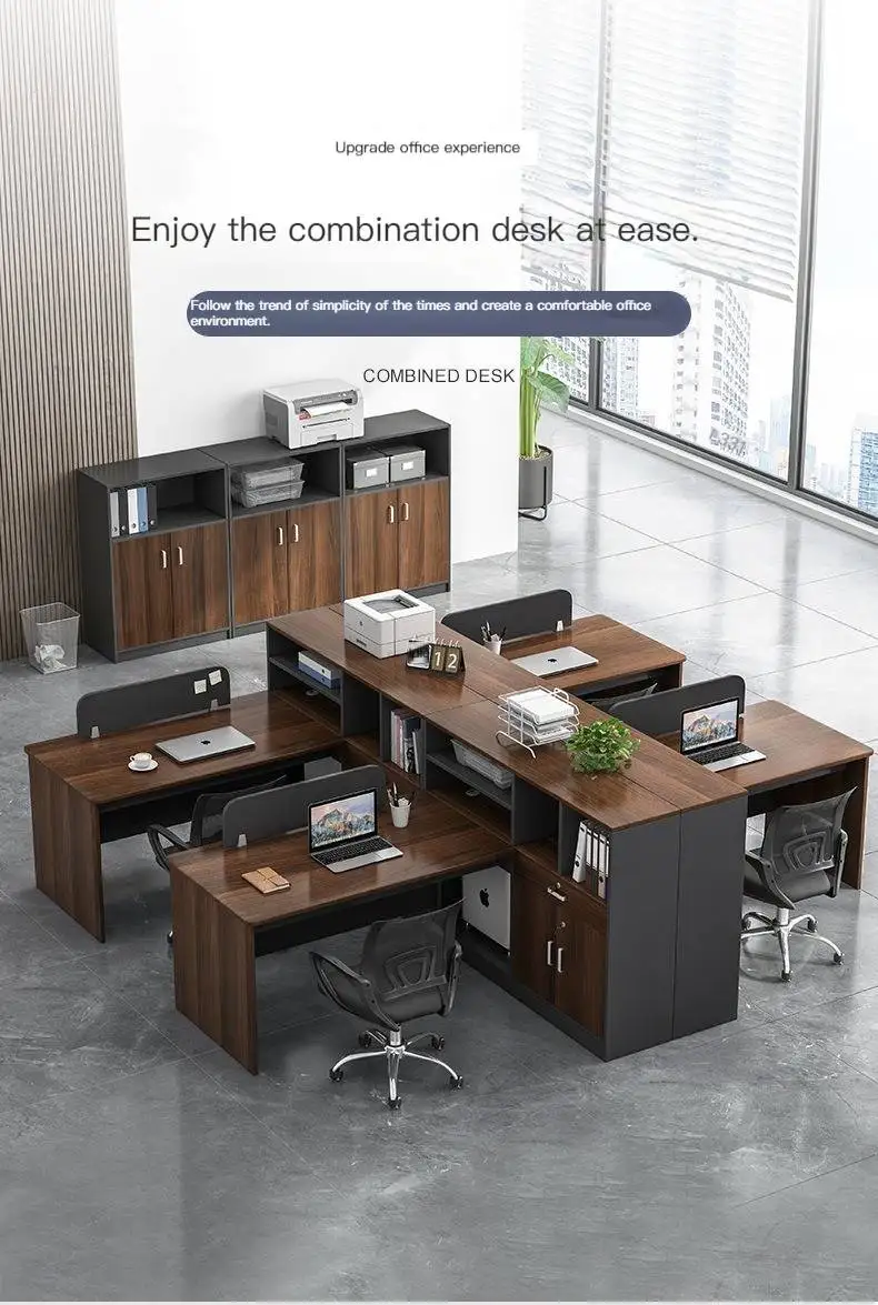 Modern Office Cubicles Work Station Office Furniture Staff Table Wooden ...