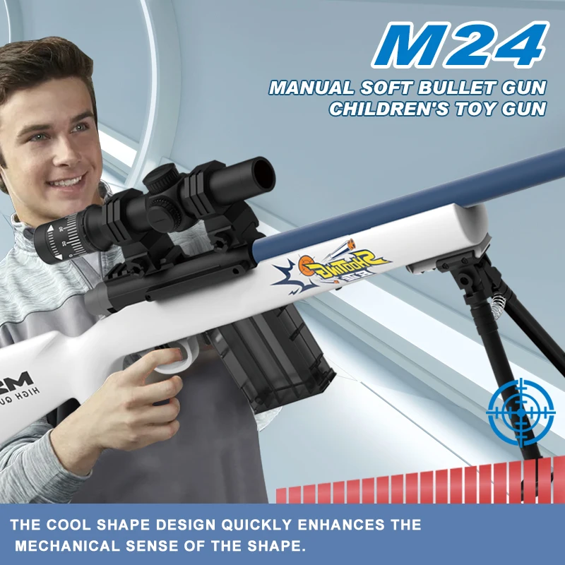 Shell Ejection Soft Bullet M24 Sniper Toy Gun for Adults