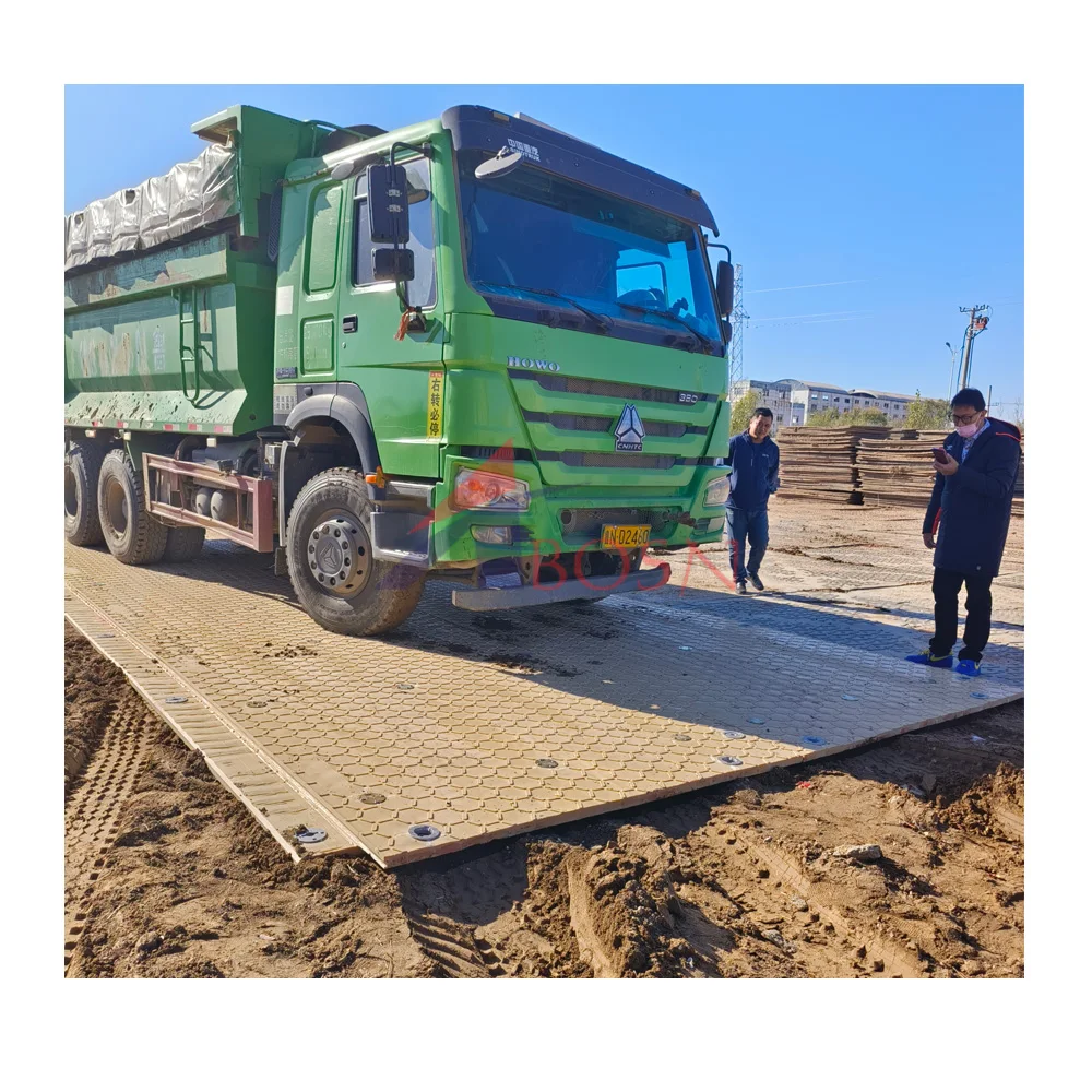 40mm Thickness Solid Temporary Road Mats With Overlapping Connection ...