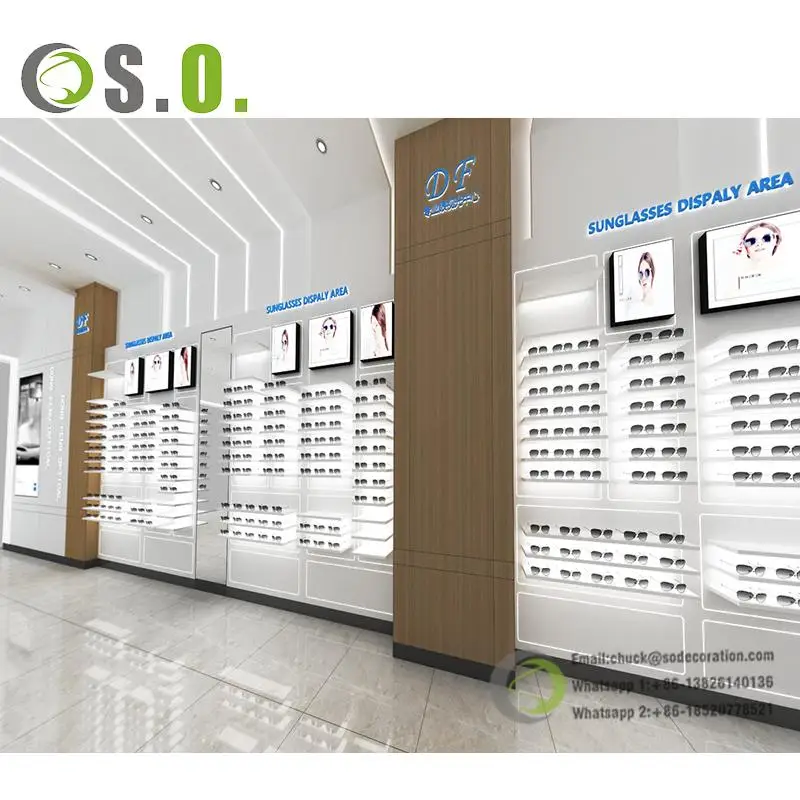 Optical Store Layout Design Eyewear Display Showcase Furniture With Counter Top Acrylic Sunglass ...