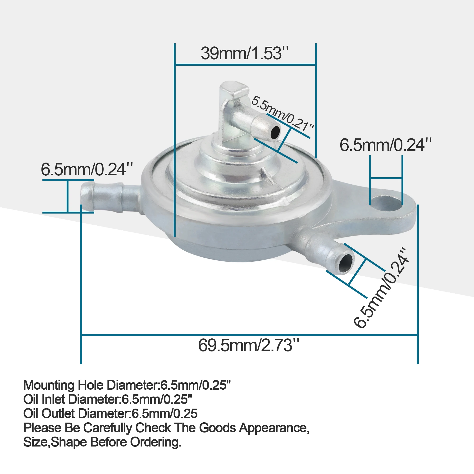 GOOFIT Fuel Pump Valve Vacuum Petcock for GY6 50cc 125cc 150cc ...