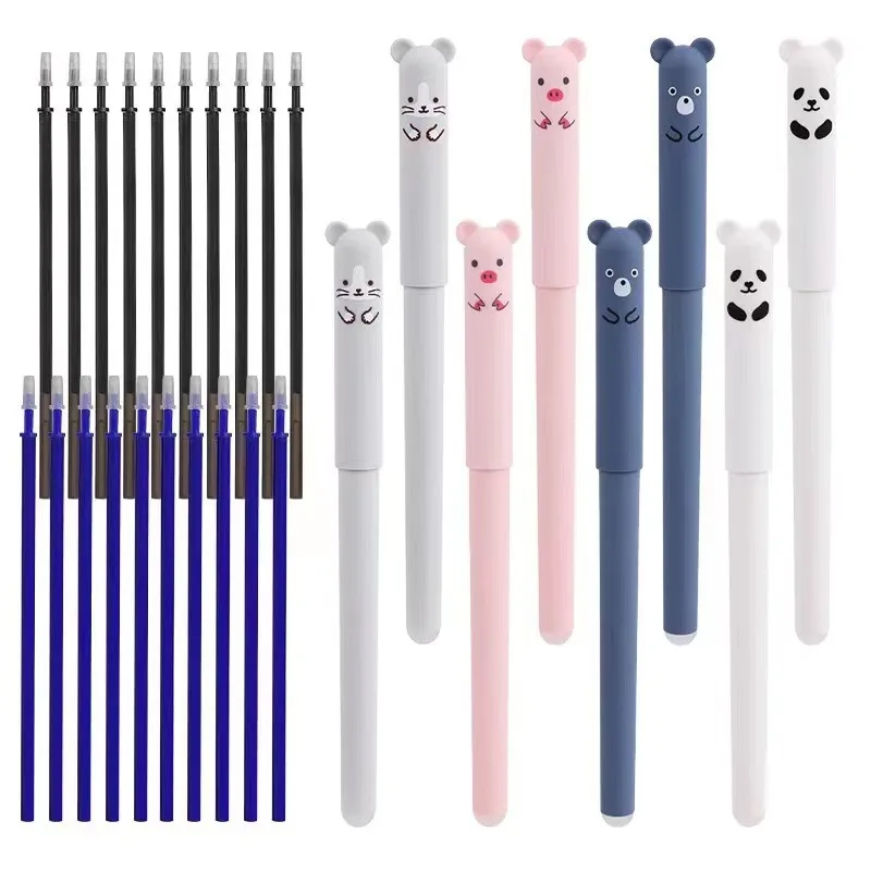 Cute Korean Erasable Gel Pens 0.5mm Student Kids Creative Animal Pen ...