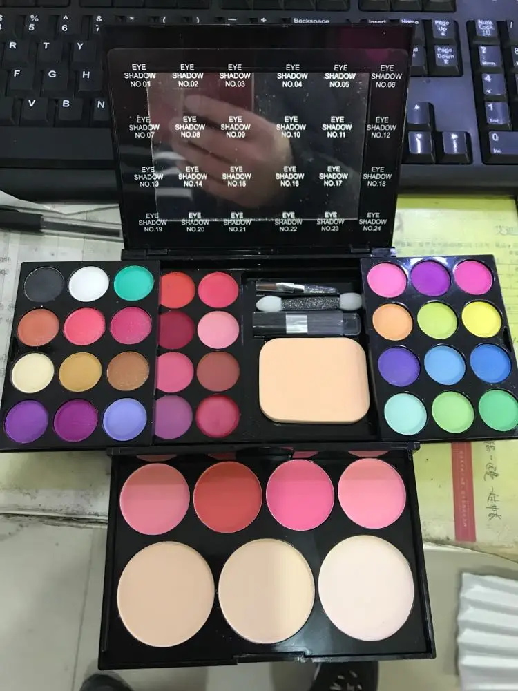 Ladies Vegan Makeup Kit - All-in-One Eye Shadow Palette & Blush Gift ...