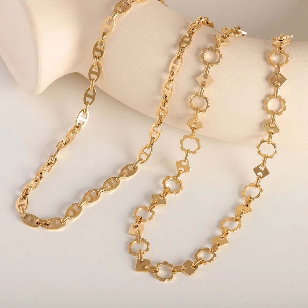 Wholesale Custom 18K Gold Stainless Steel Chian Necklace