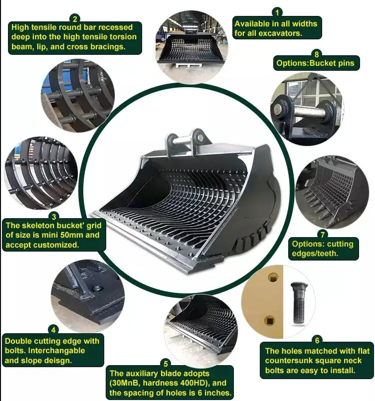 Rsbm Oem Riddle Bucket Without Teeth Mud Sieve Sifting Bucket - Buy ...