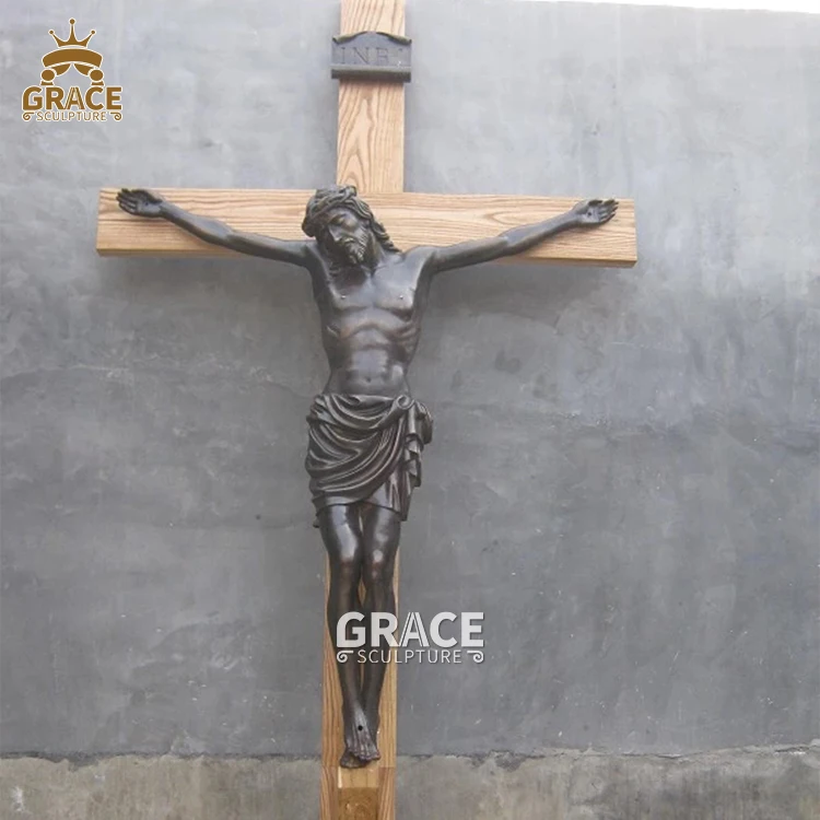 Outdoor Life Size Catholic Religious Crucifix Sculpture Bronze Jesus On ...
