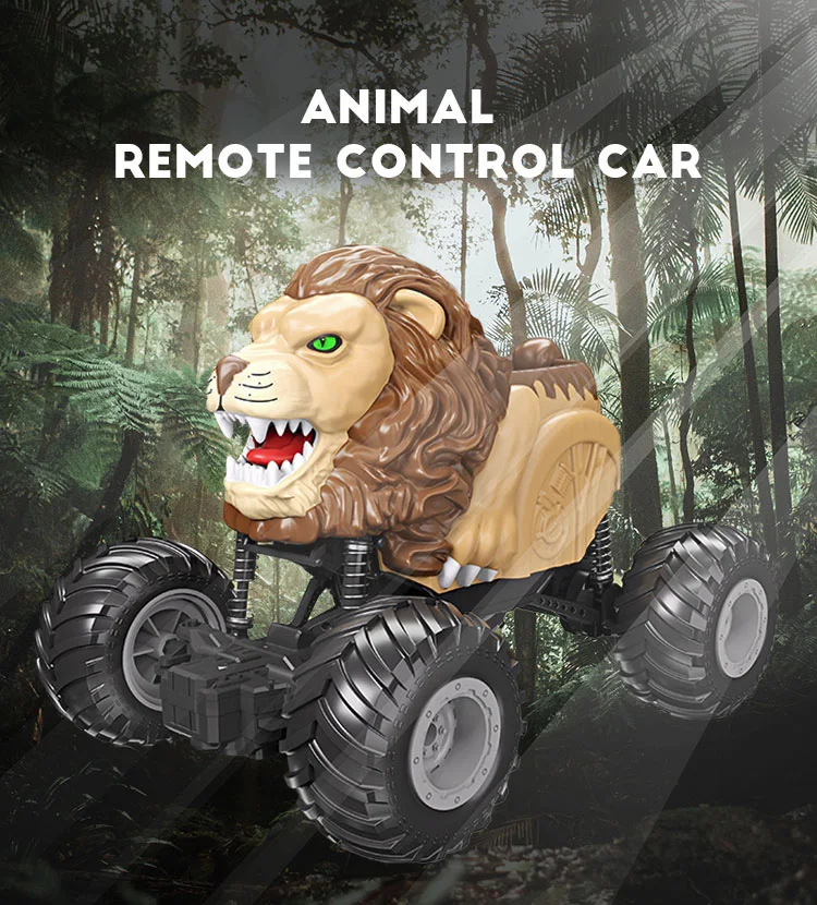 Simulation Lion Tiger Rc Stunt Truck Toys 2.4g Animal Remote Control ...