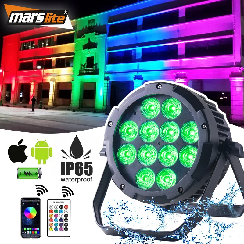 Marslite IP65 12x18w RGBAW UV Led Par Battery Wireless Wifi