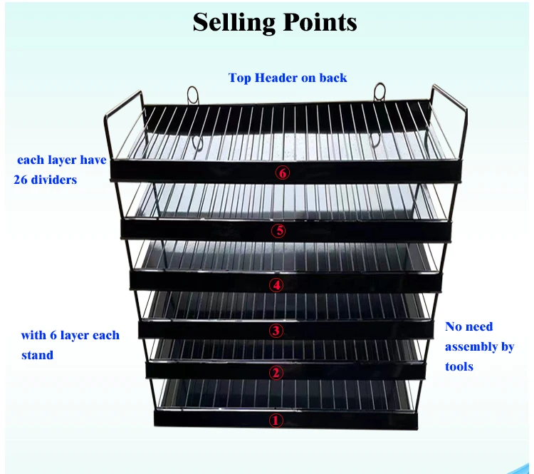 Retail store counter metal wire divider essential oil spray paint can ...