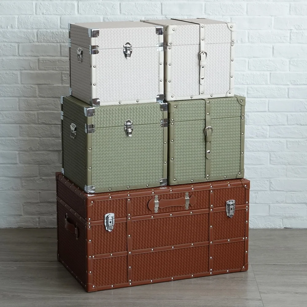 Large Wooden Storage Trunks Set for Home Decorative Organizing for ...