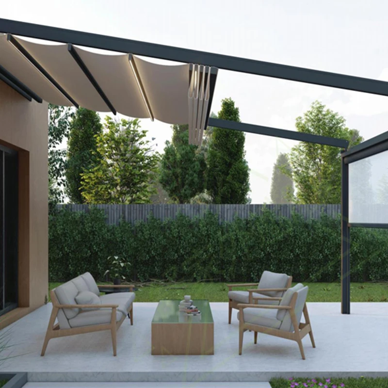 Manufacture Retractable Awning Outdoor Waterproof Automatic Retractable ...