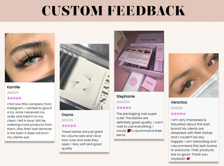 Veyes Free Sample Custom Private Label Faux Mink Individual Lashes ...