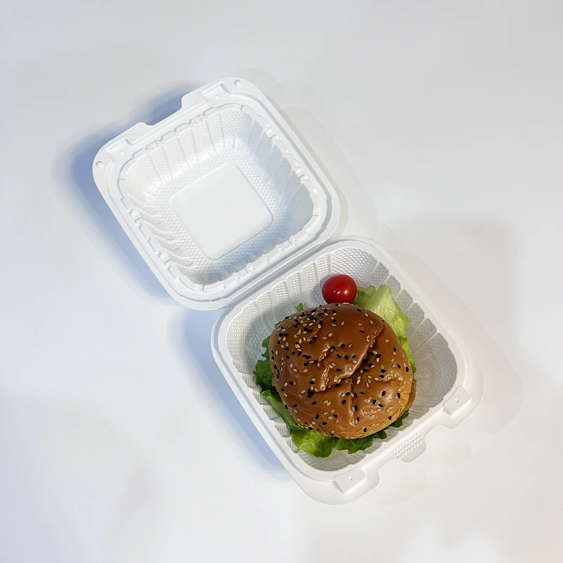 6x6 Plastic Mineral Fill Fast Food Plates Plastic Box to Go Fast Food ...