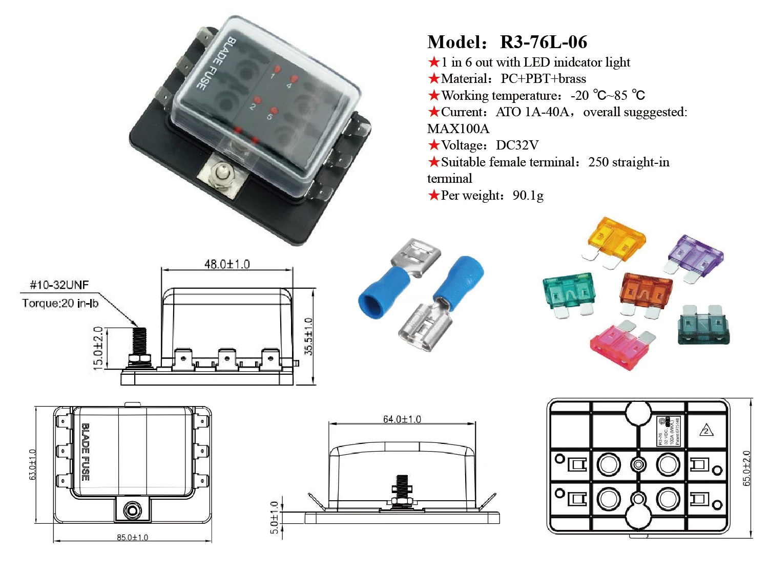 Car Universal 100a Blade Fuse Block Box Automotive Circuit Waterproof ...
