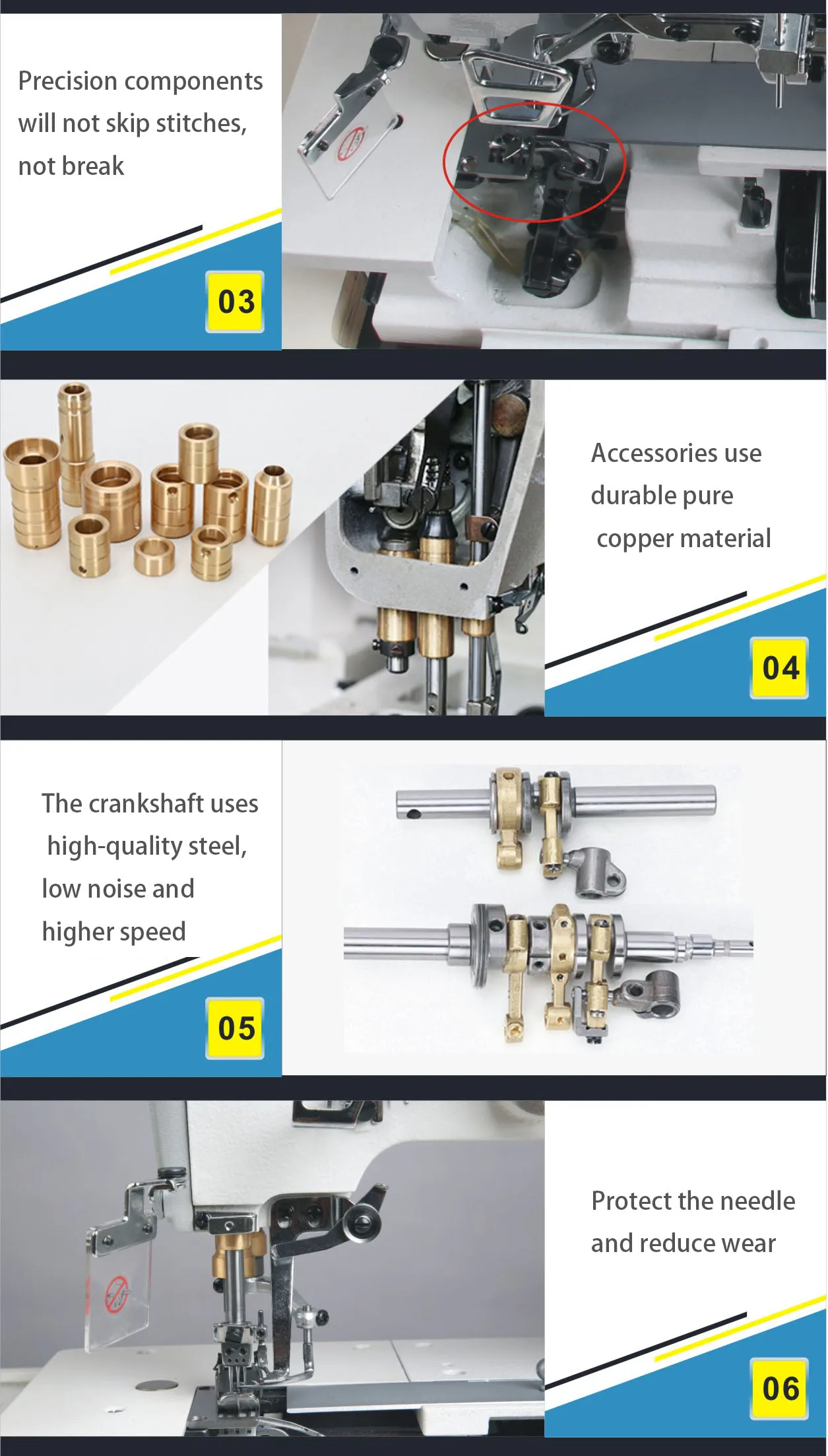 JK500A High-Speed Industrial Sewing Machine 5-Thread Interlock with 3 ...