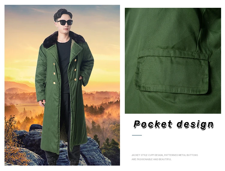 Hot Outdoor Long Coats Jacket Chinese Classic Army Green Overcoat Mens ...