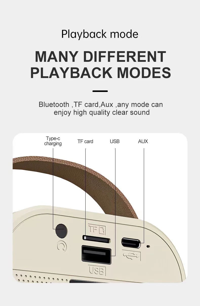 Boombox with Microphone - Multiple Input Modes & RGB Light