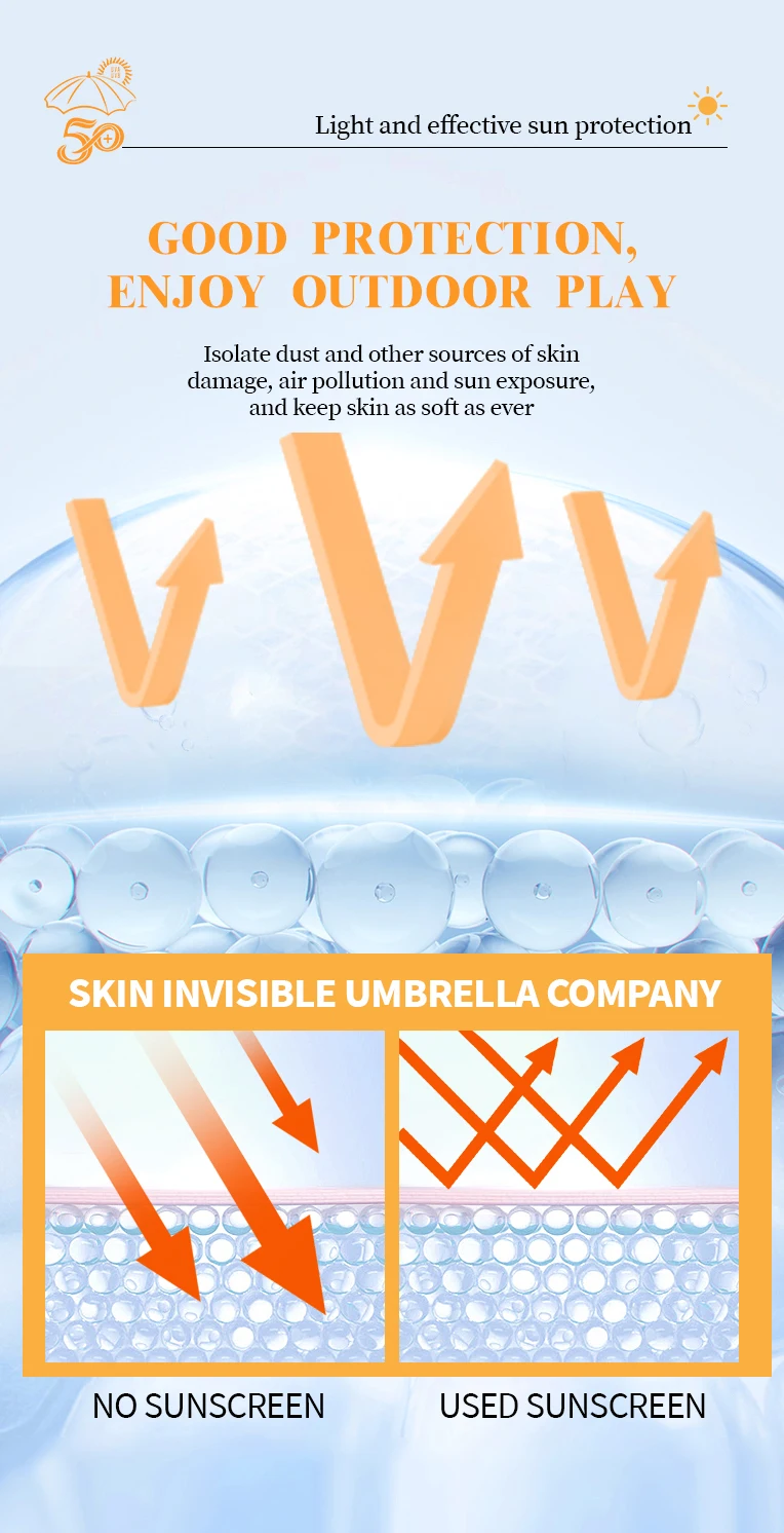 Private Label Spf 50 Face Sunscreen Oil-free Moisturizing And Whitening ...