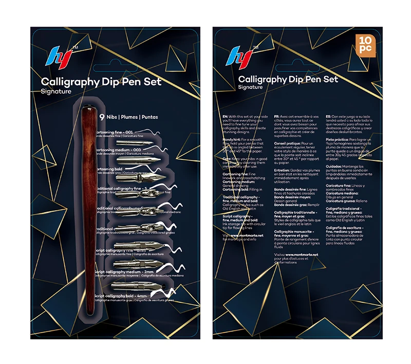 10 Piece Calligraphy Pen Set 1pen Holder 9 Nibs For Beginners Dip Pen ...