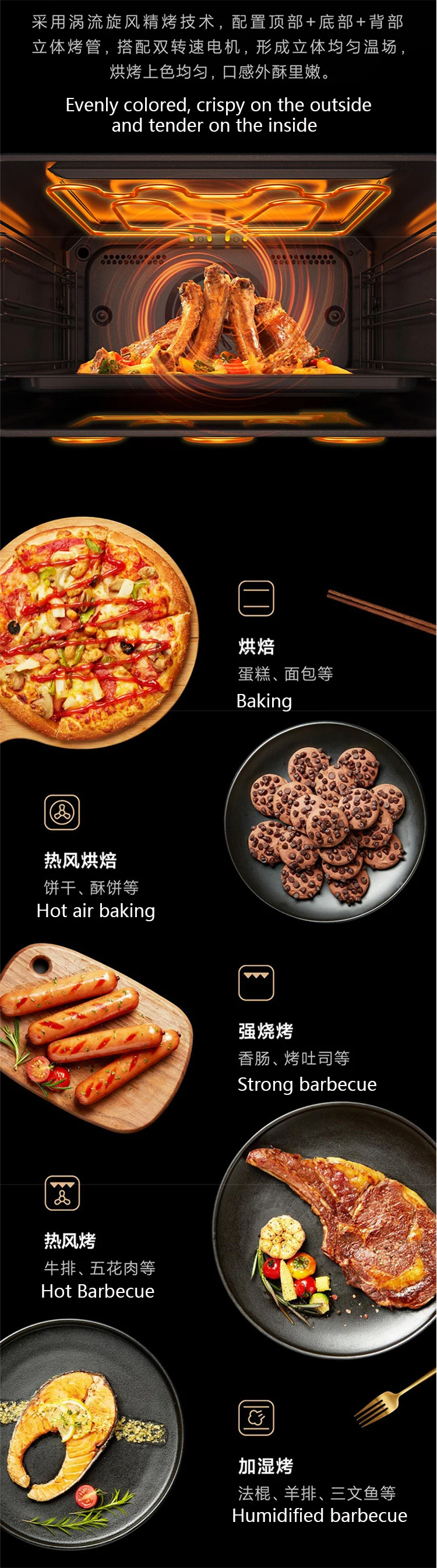 220v 50l Electric Steam Convection Oven With Grilling And Steaming ...