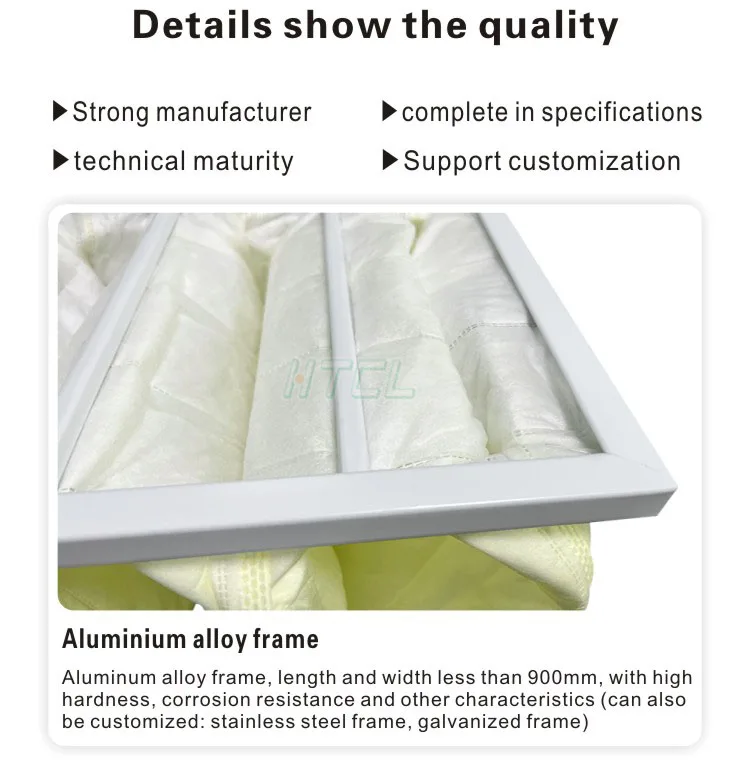 Hvac Air Handler Filter Synthetic Fiber Bag Air Pocket Filter With ...