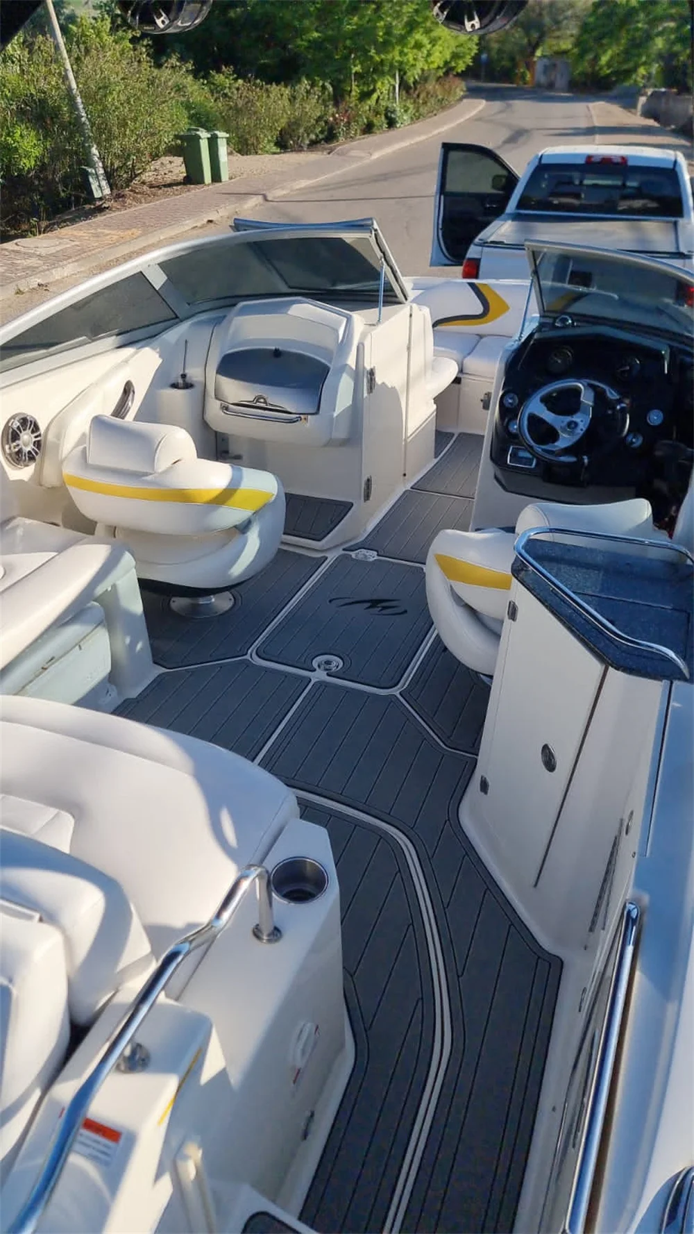2006 Monterey 214FS Swim Platform Cockpit Boat EVA Teak Deck Floor Mat ...