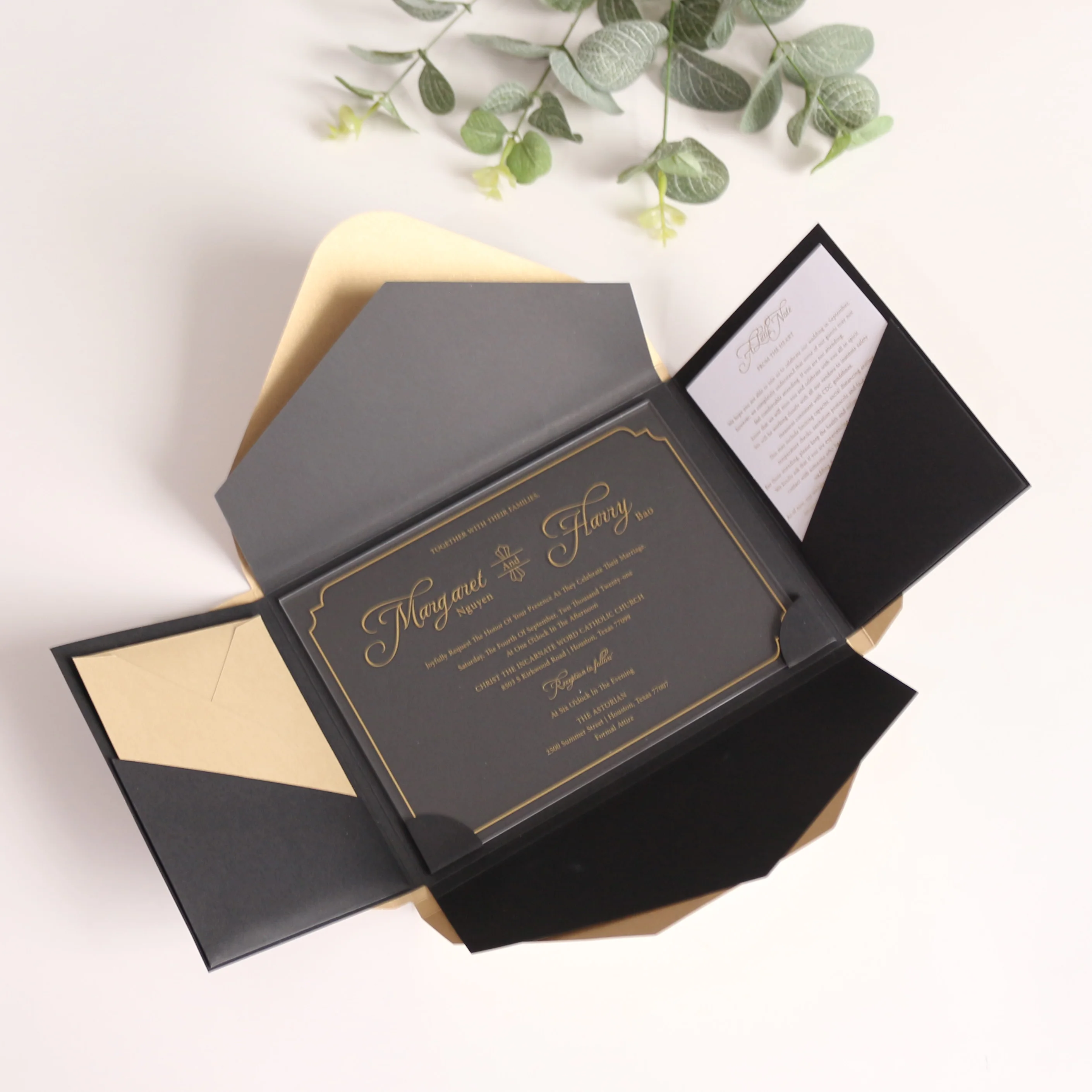 Pocket Folder Wedding Invitation Pocketfolder Envelope Inside With ...