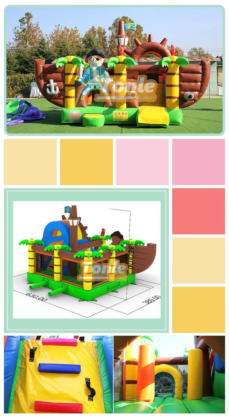 Pirate Ship Bouncy Castle Inflatable Bouncer Slide Combo Jumping Castle ...