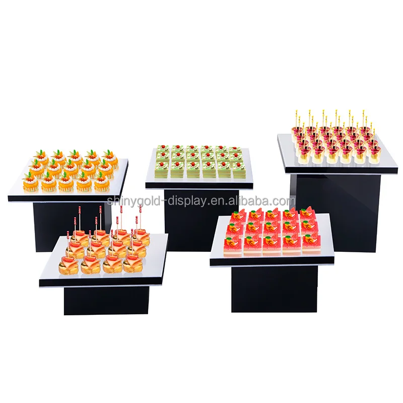 Mousse Cake Cups White Plinth Cold Meal Tea Snacks Stand Wedding Table ...