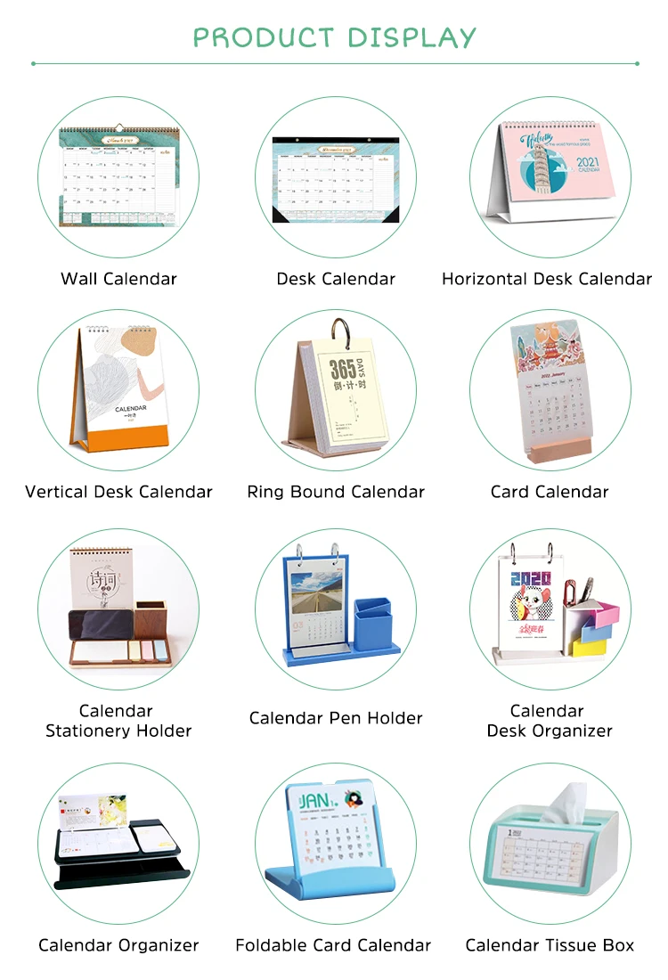 Custom Printing Folding Paper Table Desktop Wooden Calendar With Sticky ...