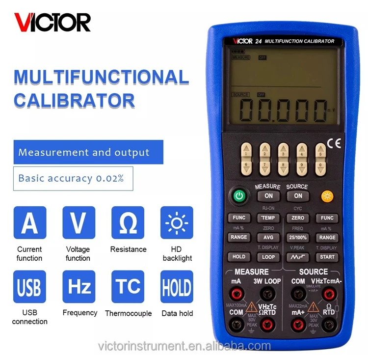 24 Victor Handheld Multifunction Process Calibrator 0.02% Accuracy Two ...
