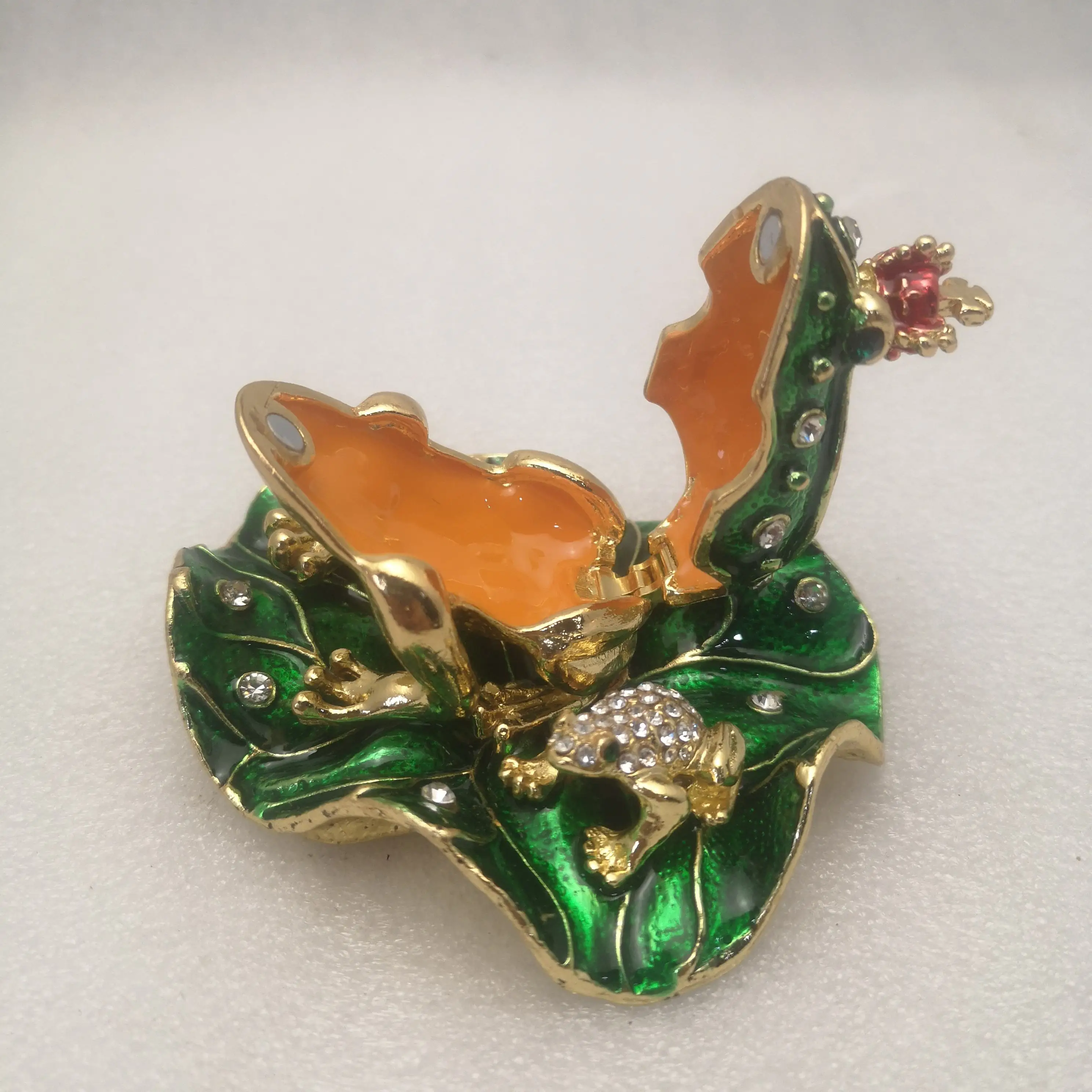 Metal Frog Enamel Trinket Jewelry Gift Box - Buy Enamel Frog Trinket ...