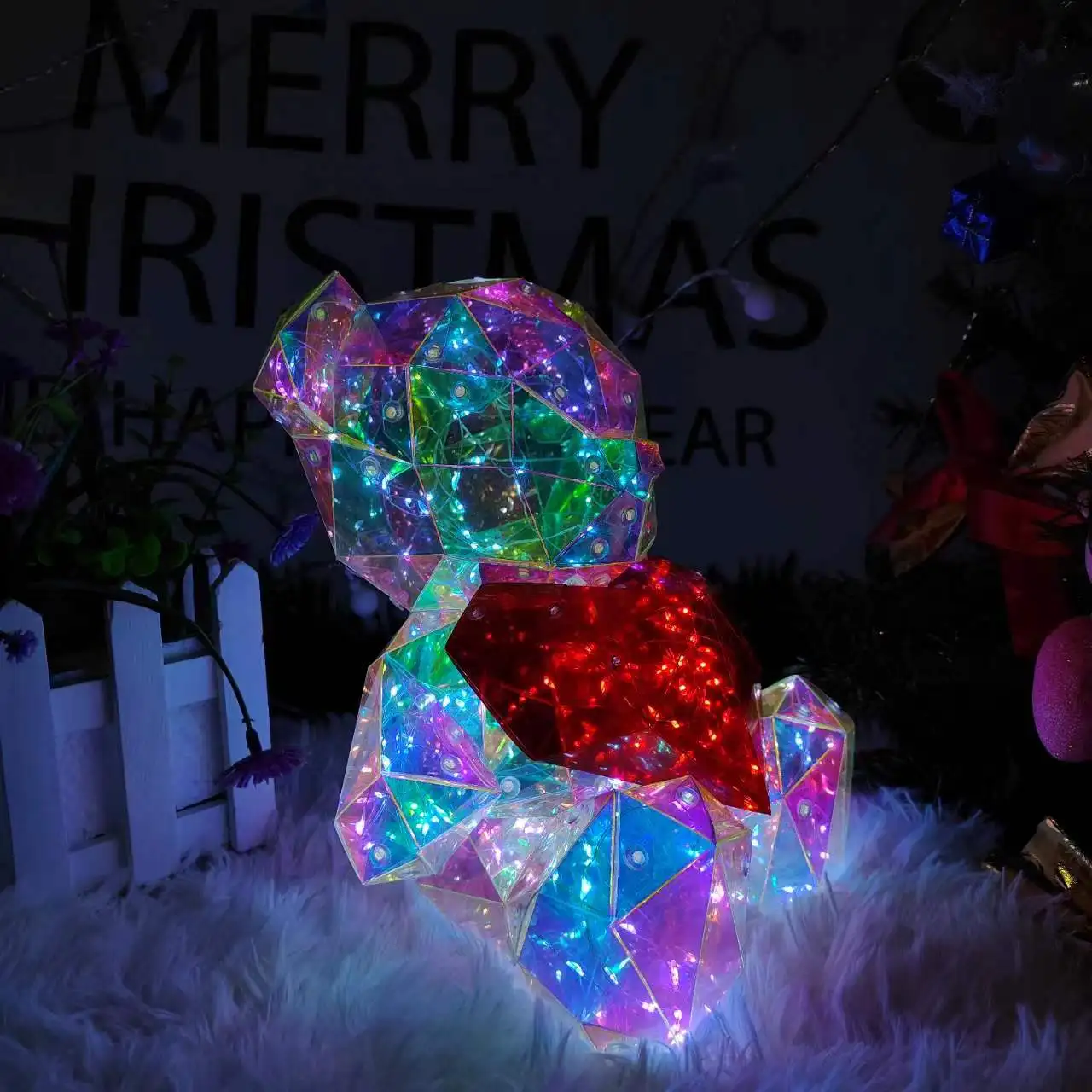 Holographic Bear Led Lights Luminescent Colorful Glowing Bear ...