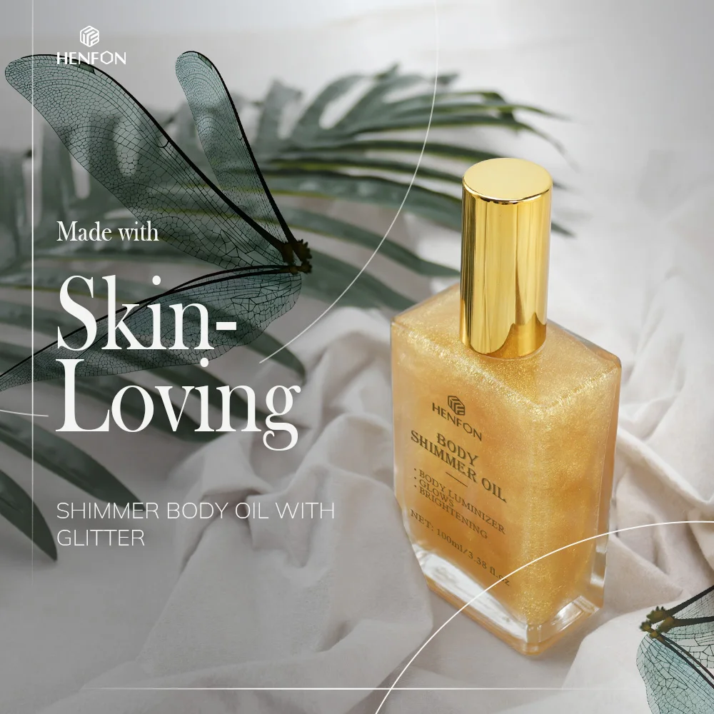 Body Shimmer Oil Private Label Custom Logo Cosmetics Bronzer Shimmer ...