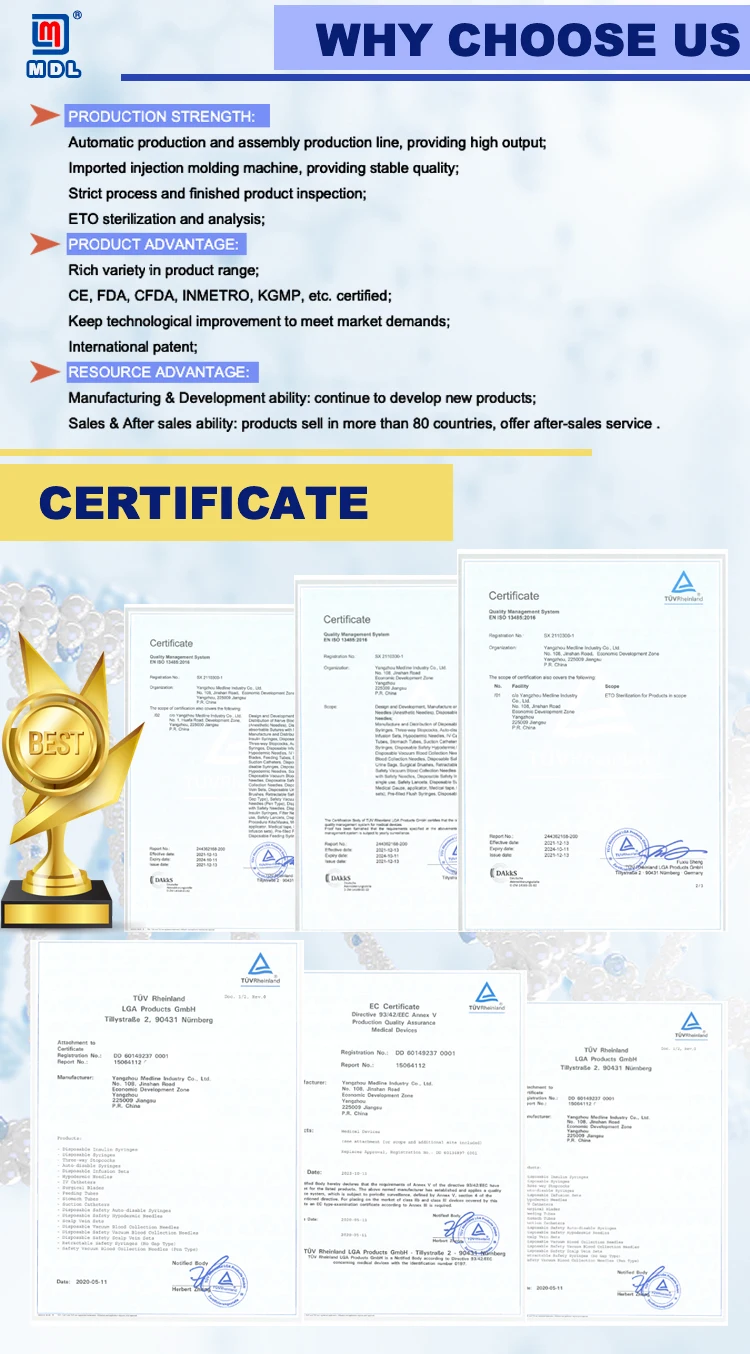 Mdl Blood Collection Lancet Needle Safety Wing Blood Drawing Collection ...