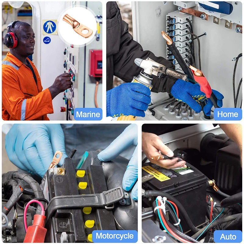 MOGEN Wire Lugs - Heavy Duty 8 AWG Copper Crimp Terminals