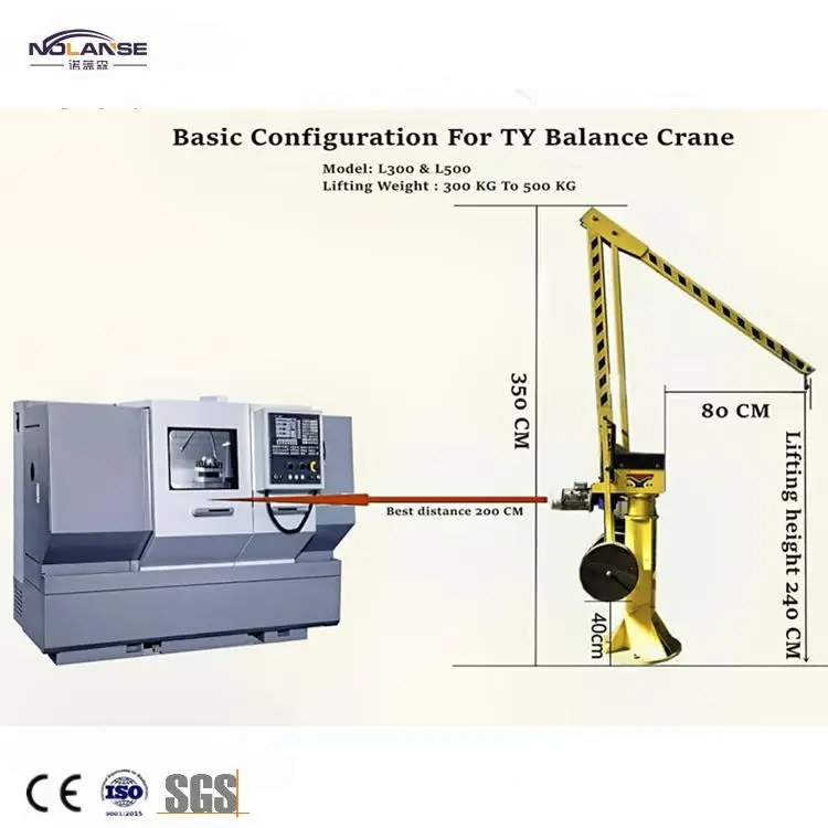 Lifting Tools 300kgs Balance Jib Crane JB Flexi Cranes for CNC Machine Shop