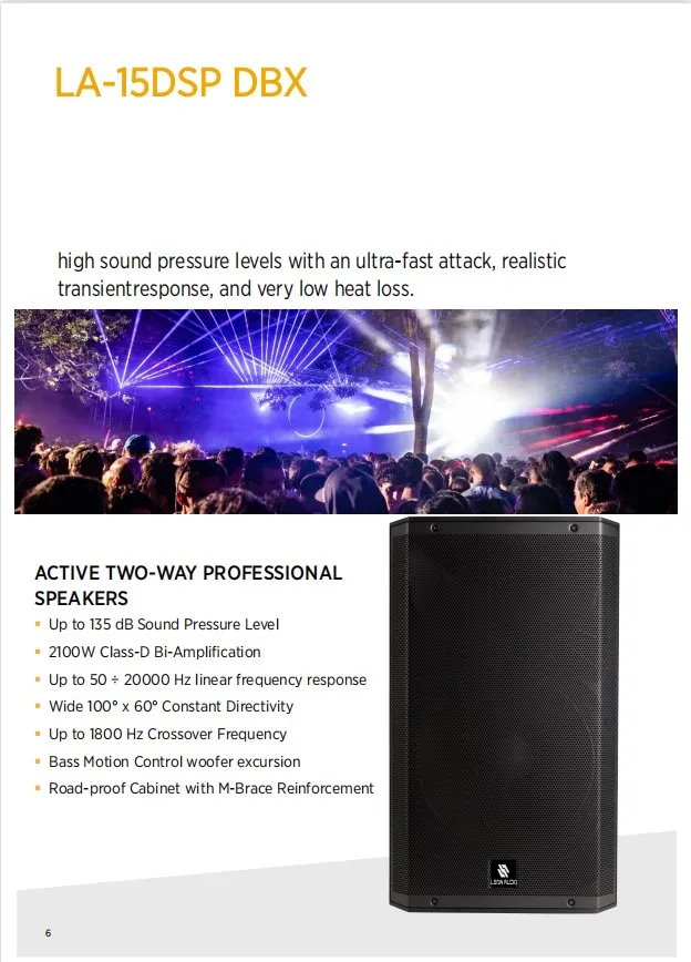 500W 15inch Professional Audio Plastic Active Class-D Amplifier