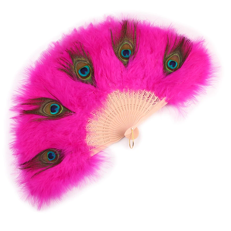 Fk Black Feather Fan Peacock Feather Hand Fans For Wedding Bride Hand ...