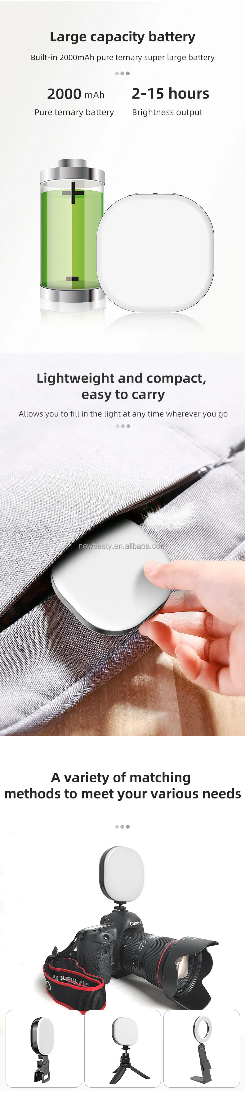 2022 Hot Sales 2000mah Rechargeable Video Camera Light Fill Light Led ...