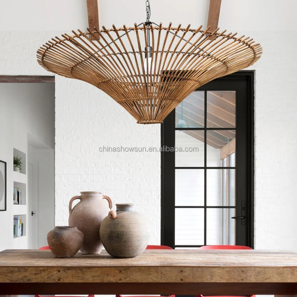 Large Modern Rattan Pendant Light Ceiling Lampshade 100cm Oversized ...