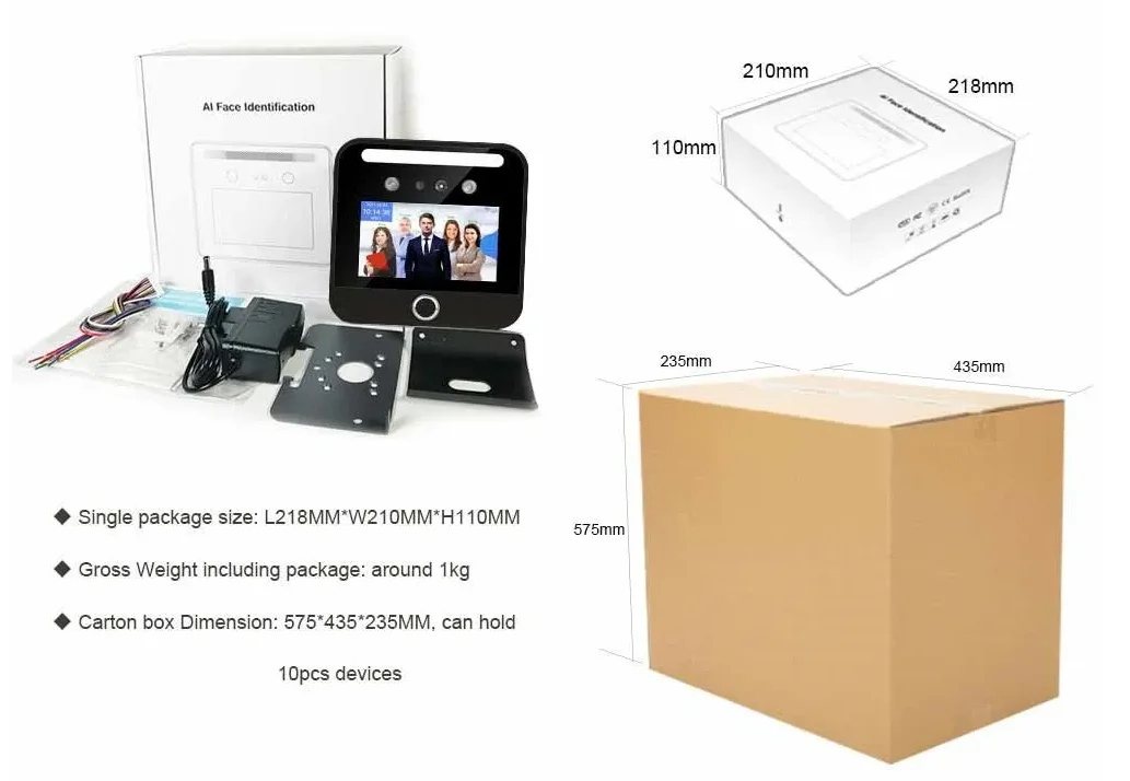 Face Recognition Backup Battery 4G SIM GSM APP Time Recording