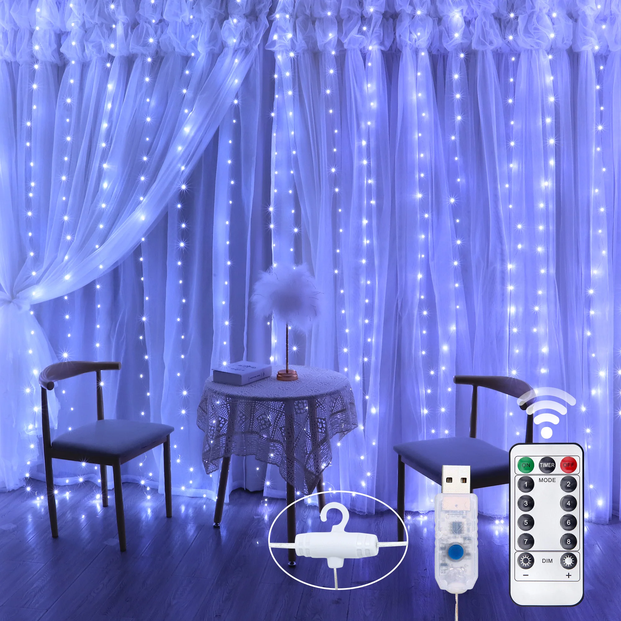 Smart LED Curtain Lights - Control RGB Window String Lights
