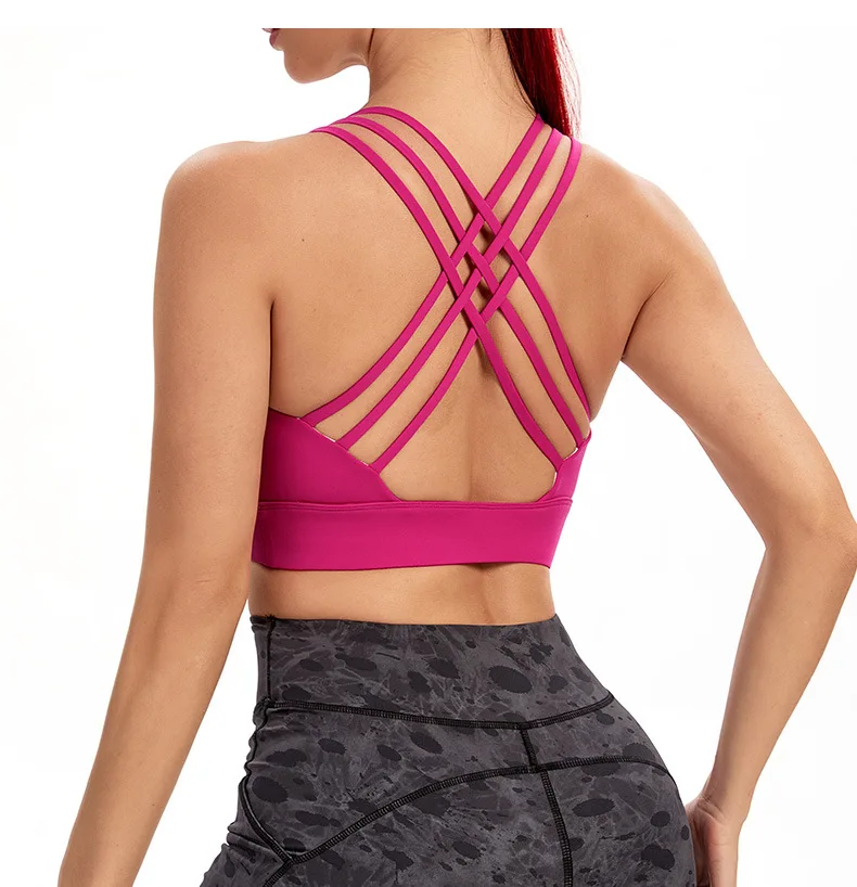 New Arrival Women Gym Bra High Quality Stylish High Elastic Soft Logo Customized Breathable U ...