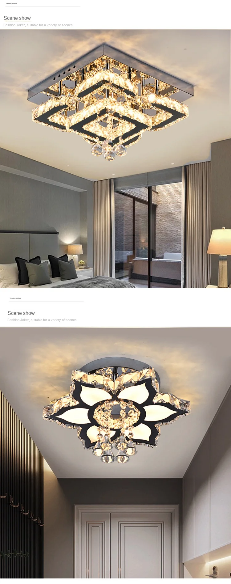 Embedded Led Modern Crystal Pattern Creative Ceiling Lamp| Alibaba.com