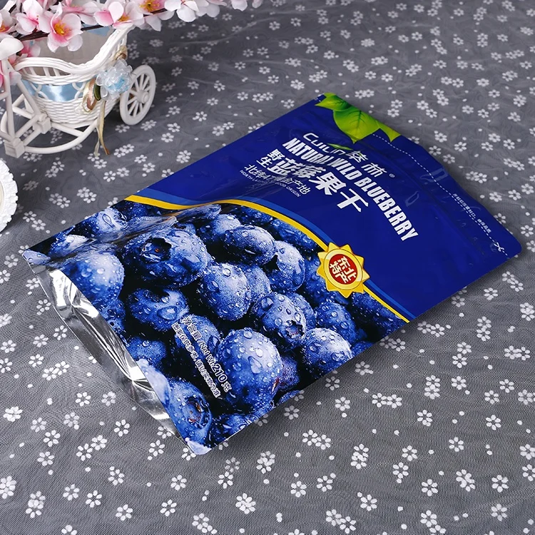 Customized Logo Laminated 210g Blueberry Stand Up Snack Pouch Doypack ...